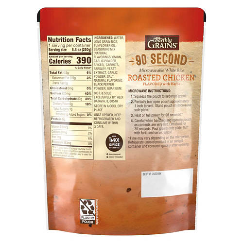 Earthly Grains Roasted Chicken Ready to Serve Rice, 8.8 oz